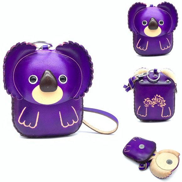 Handmade | Bags | Vintage Genuine Leather 3d Animal Koala Bear Coin ...